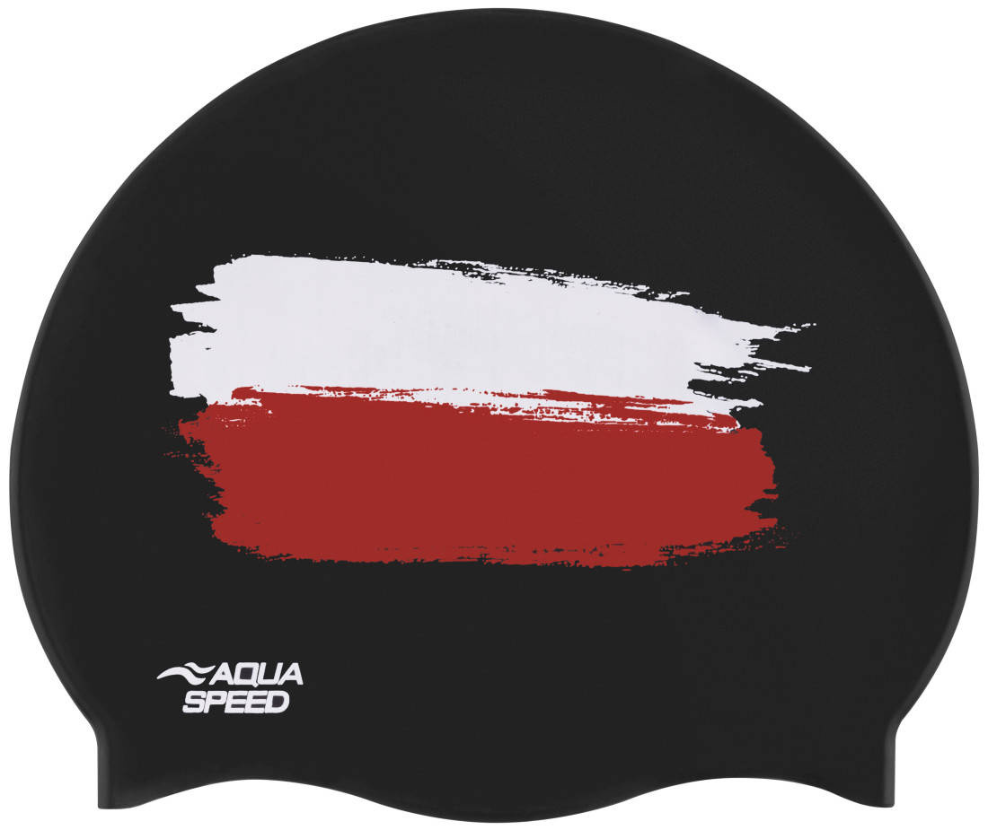 Silicon swim cap Aqua Speed Poland 07 - black | ALL ACCESSORIES \ Swim ...