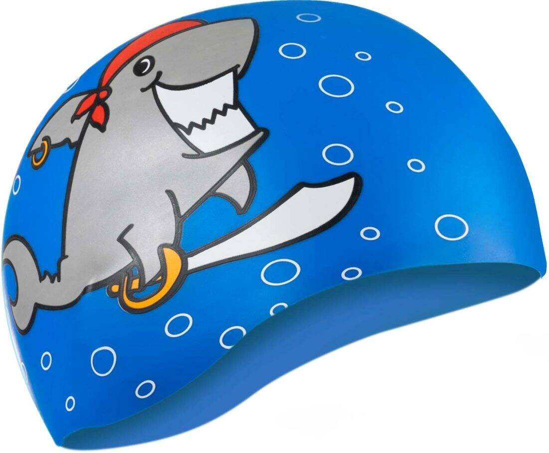 Swim cap for children Aqua Speed Kiddie Shark - blue | ALL ACCESSORIES ...